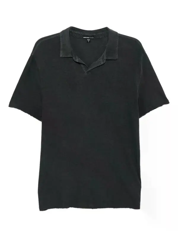 JAMES PERSE Slub Polo Top - Black
