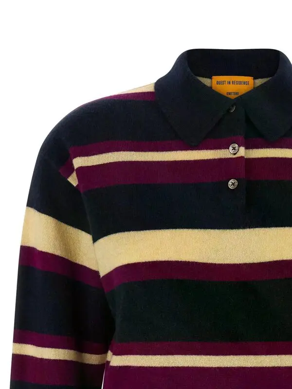 Guest In Residence Striped Cashmere Polo Shirt