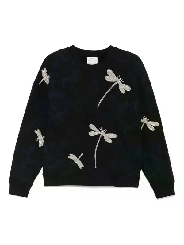 FORTE_FORTE Embroidered Cotton Sweatshirt - Black