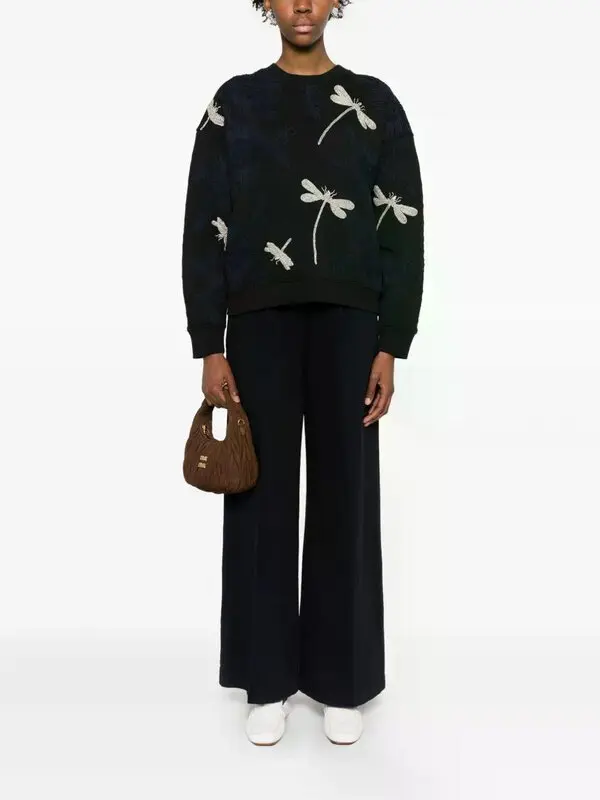 FORTE_FORTE Embroidered Cotton Sweatshirt - Black