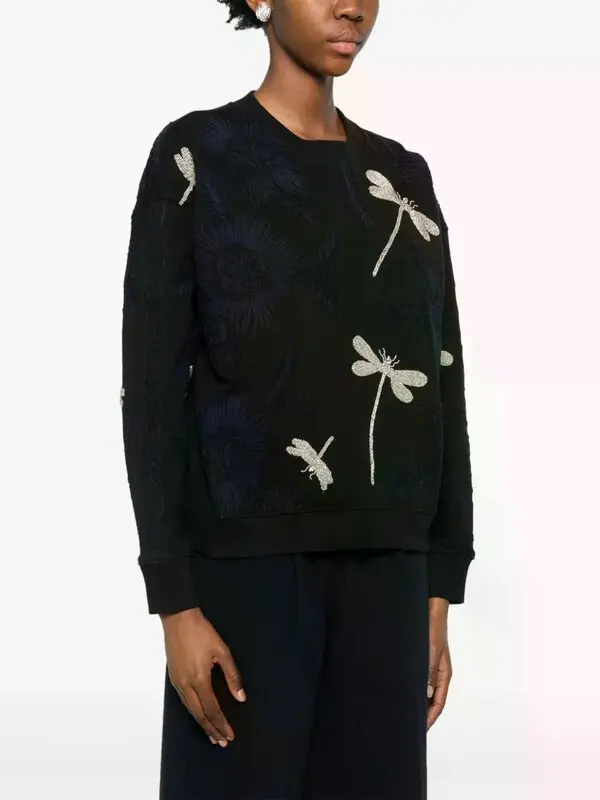 FORTE_FORTE Embroidered Cotton Sweatshirt - Black