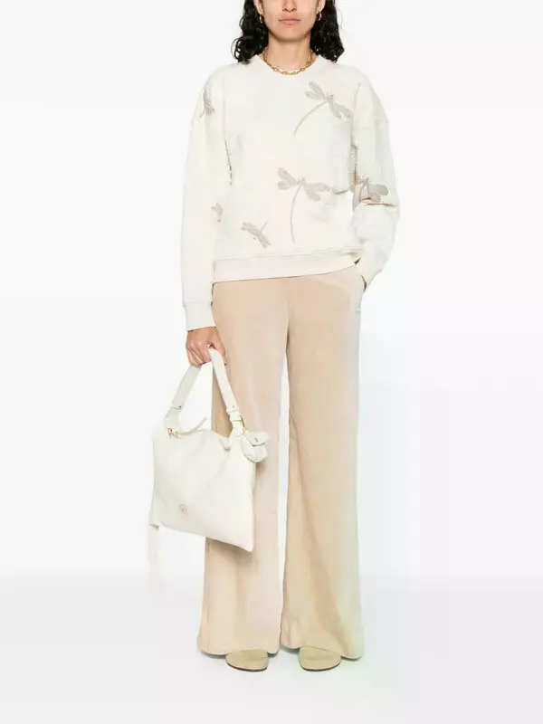 FORTE_FORTE Embroidered Cotton Sweatshirt - Neutrals