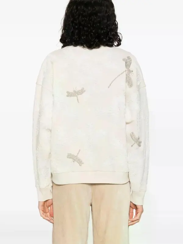 FORTE_FORTE Embroidered Cotton Sweatshirt - Neutrals