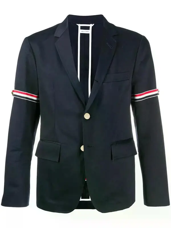 Thom Browne Unconstructed Grosgrain Armband Sport Coat - Blue