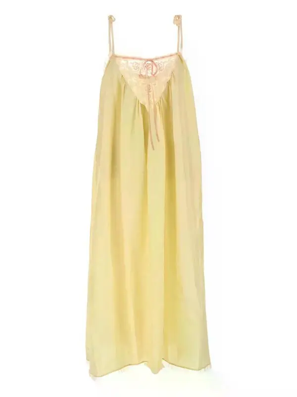 Chloé Lace-trimmed Silk Midi Dress