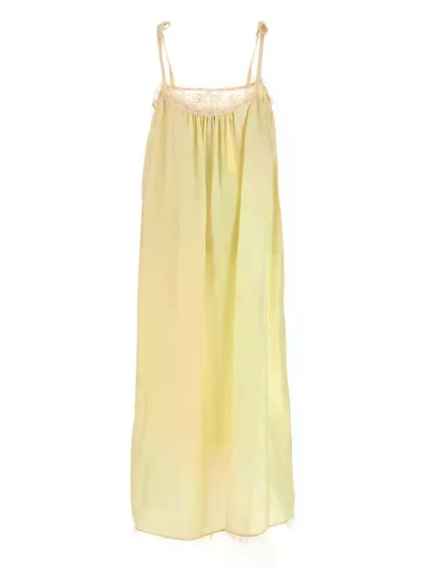 Chloé Lace-trimmed Silk Midi Dress