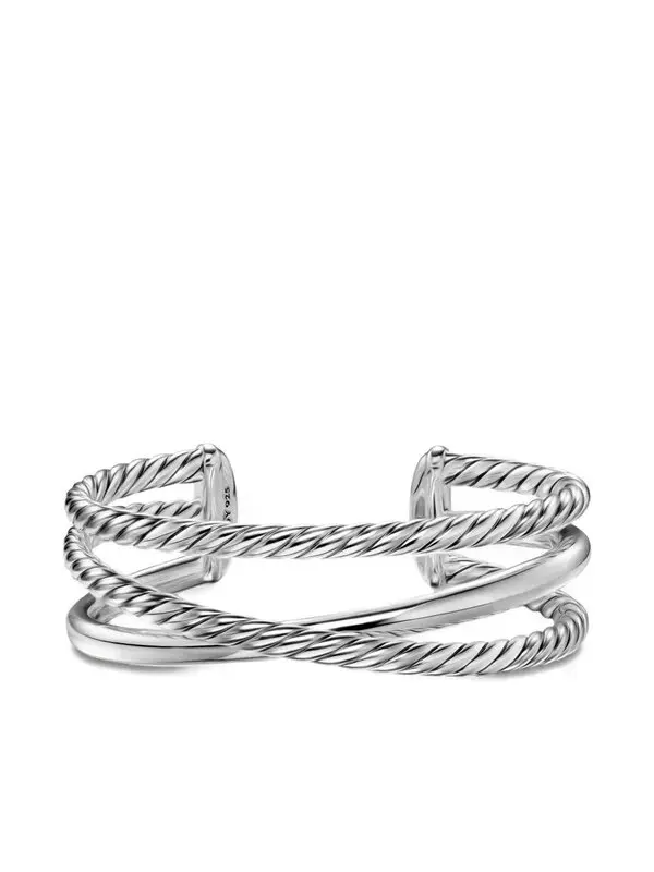 David Yurman Sterling Bold Crossover Cuff Bracelet - Silver