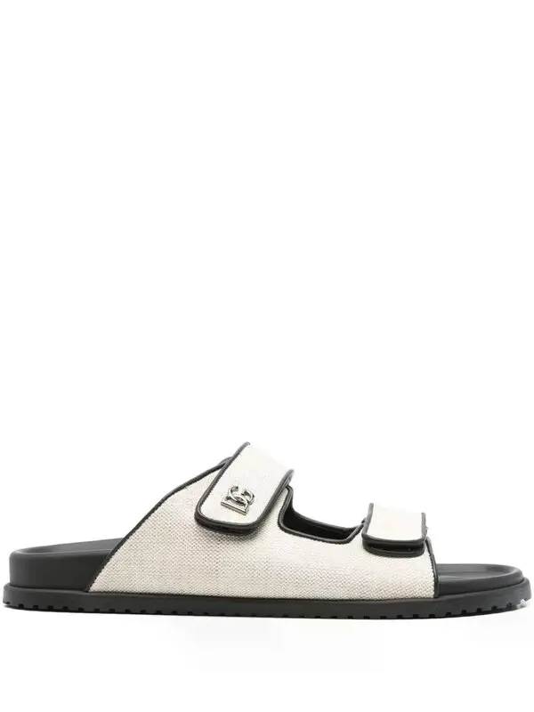 Dolce & Gabbana Double-strap Canvas Slides
