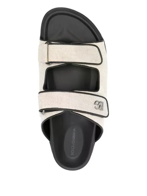 Dolce & Gabbana Double-strap Canvas Slides