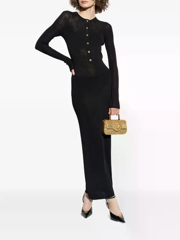 Versace Lace-insert Button-front Maxi Dress