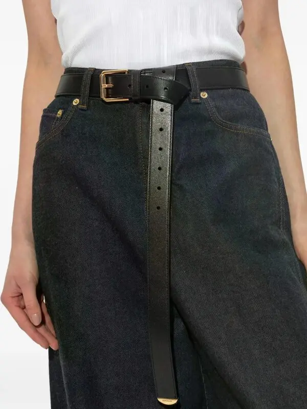 Givenchy Gold-buckle Leather Belt - Black