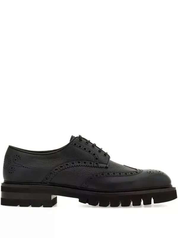 FERRAGAMO Brogue Derby Shoes With Chunky Sole