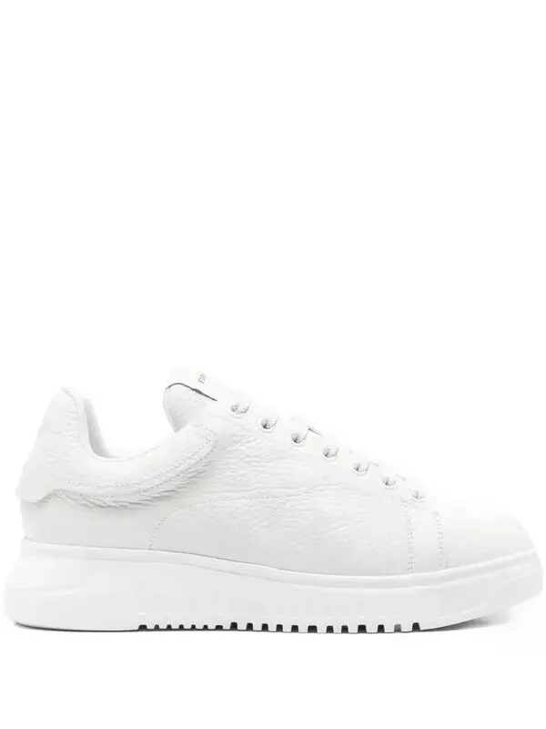 Emporio Armani Padded Tongue Leather Sneakers