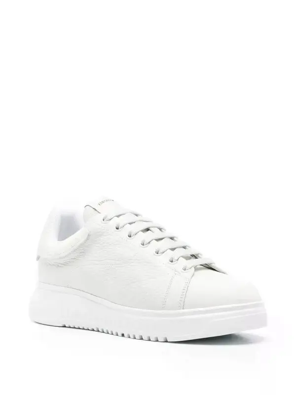 Emporio Armani Padded Tongue Leather Sneakers