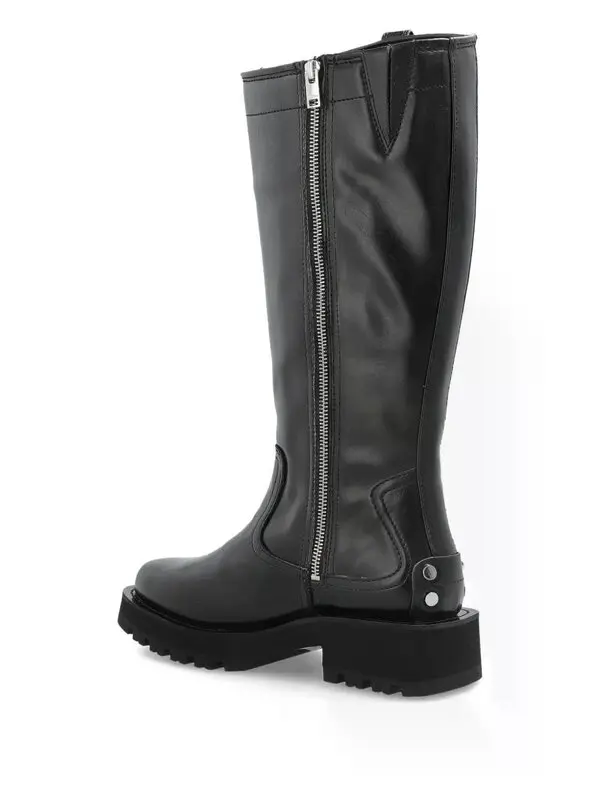 GANNI Buckle-detail Zipped Knee-high Boots - Black