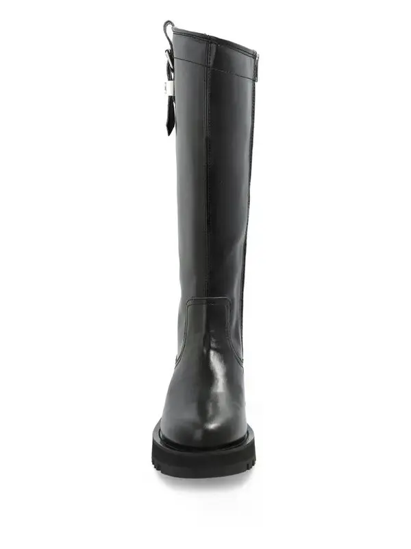 GANNI Buckle-detail Zipped Knee-high Boots - Black
