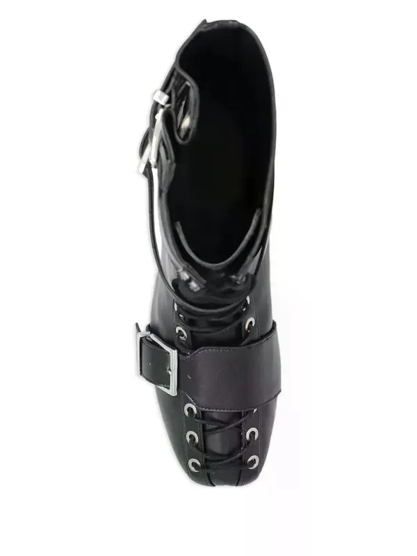 GANNI Buckled Lace-up Combat Boots
