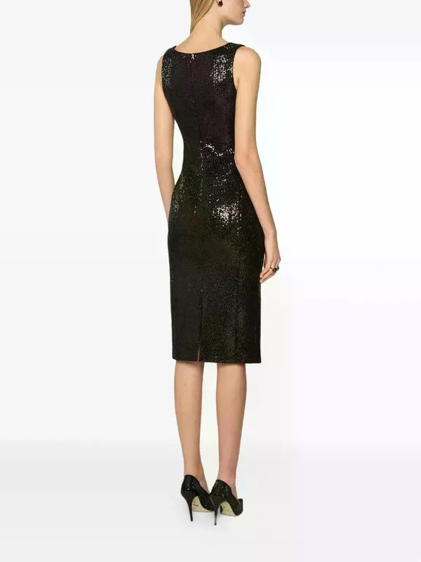 GENNY Square-neck Sequin Dress