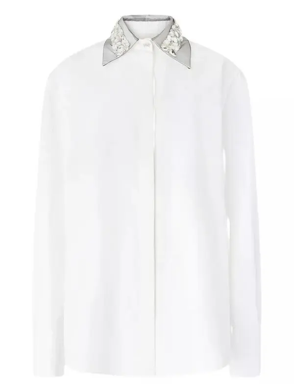 GENNY Crystal-embellished Collar Shirt