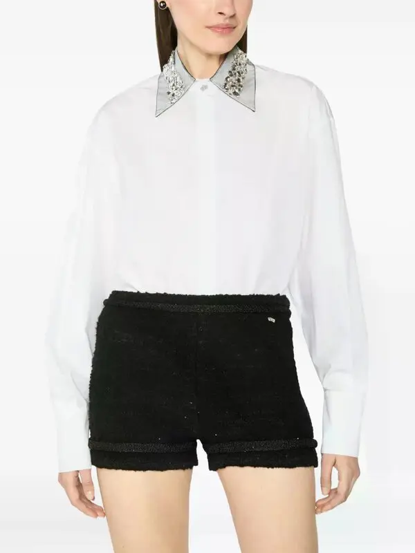 GENNY Crystal-embellished Collar Shirt