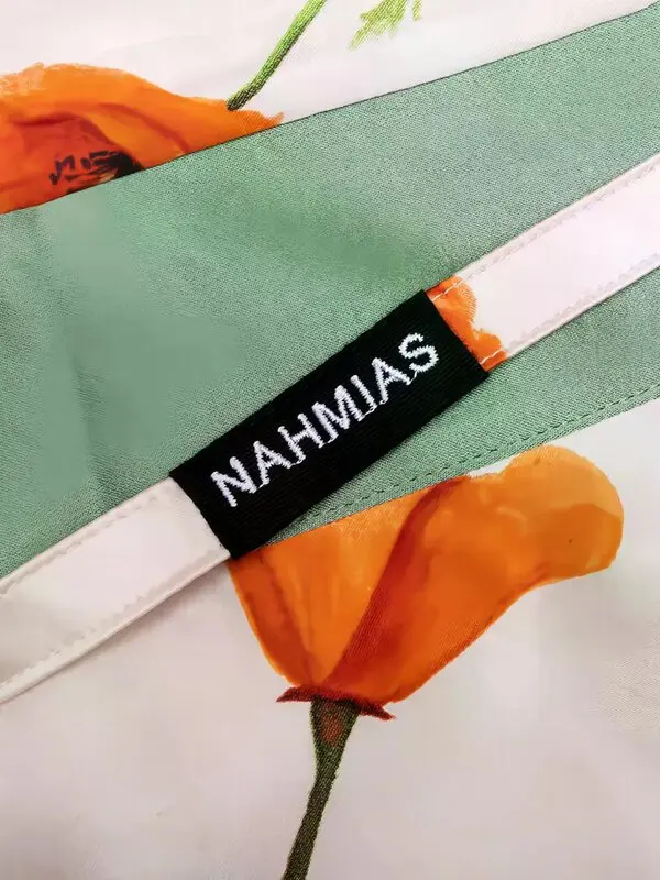 NAHMIAS Poppy-print Silk Shorts