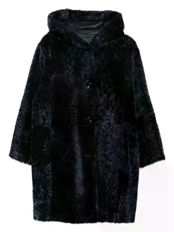 MANZONI 24 Hooded Shearling Jacket - Blue