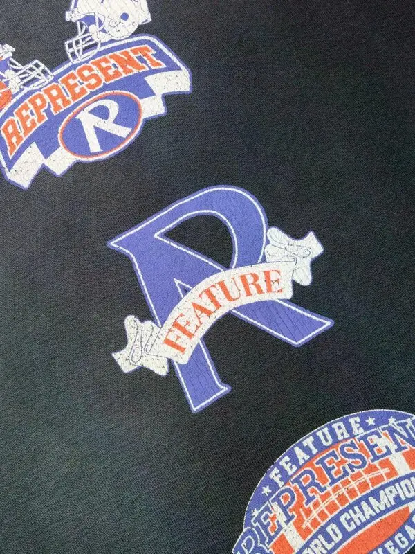 REPRESENT X Feature Multi-logo Stained T-shirt