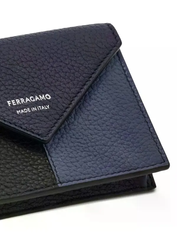 FERRAGAMO Colourblock Leather Card Holder - Blue