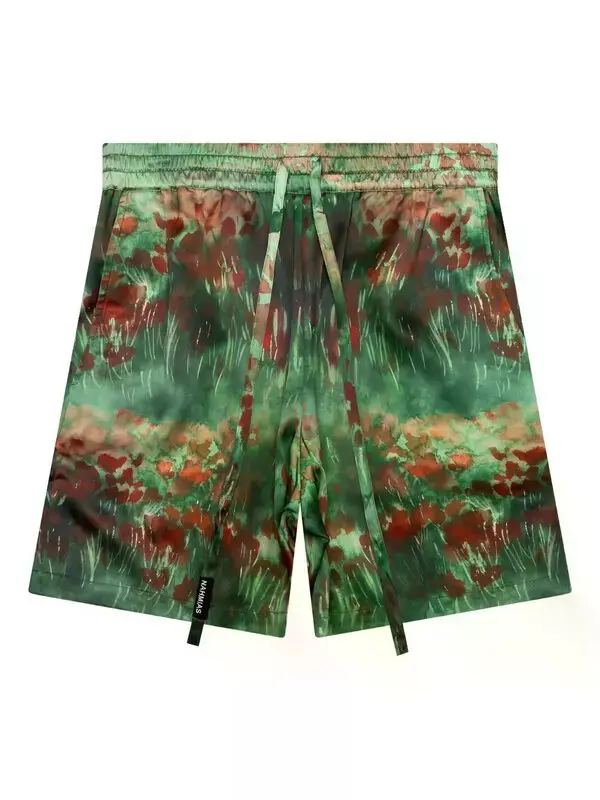 NAHMIAS Tie-dye Print Silk-blend Shorts