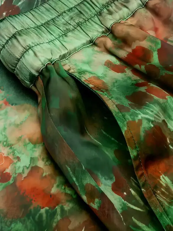 NAHMIAS Tie-dye Print Silk-blend Shorts