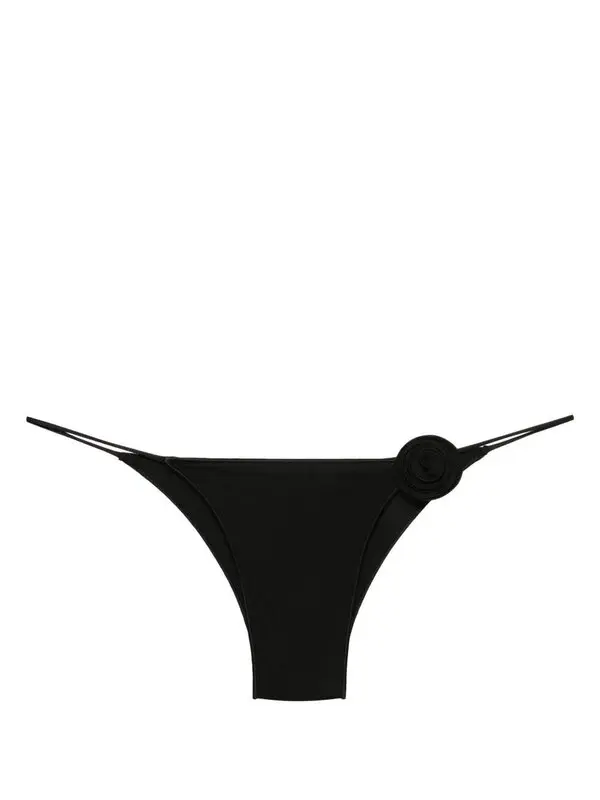LA REVECHE Ashar Floral-appliqué Bikini Bottom - Black