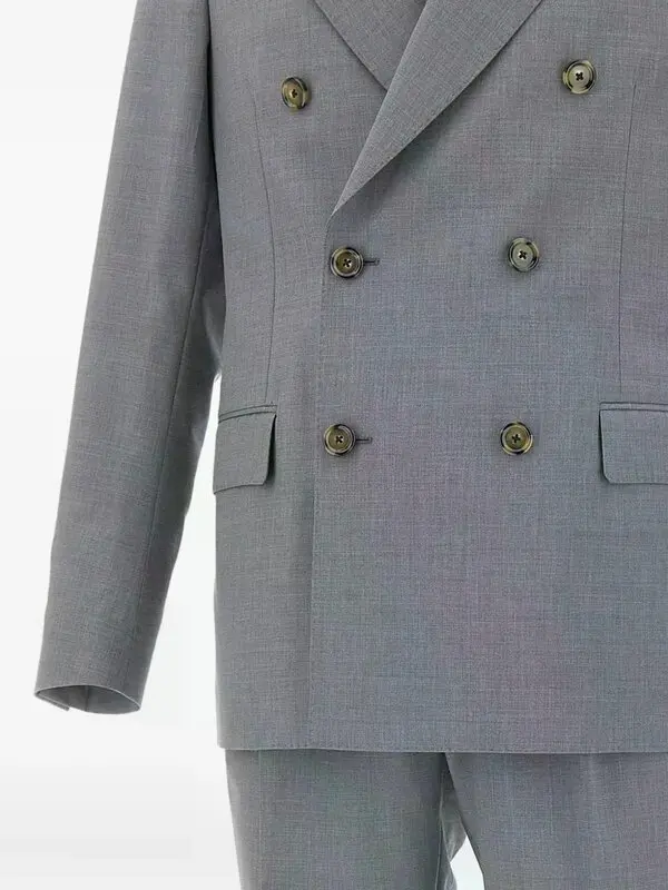 LARDINI Double-breasted Peak Lapel Suit - Grey