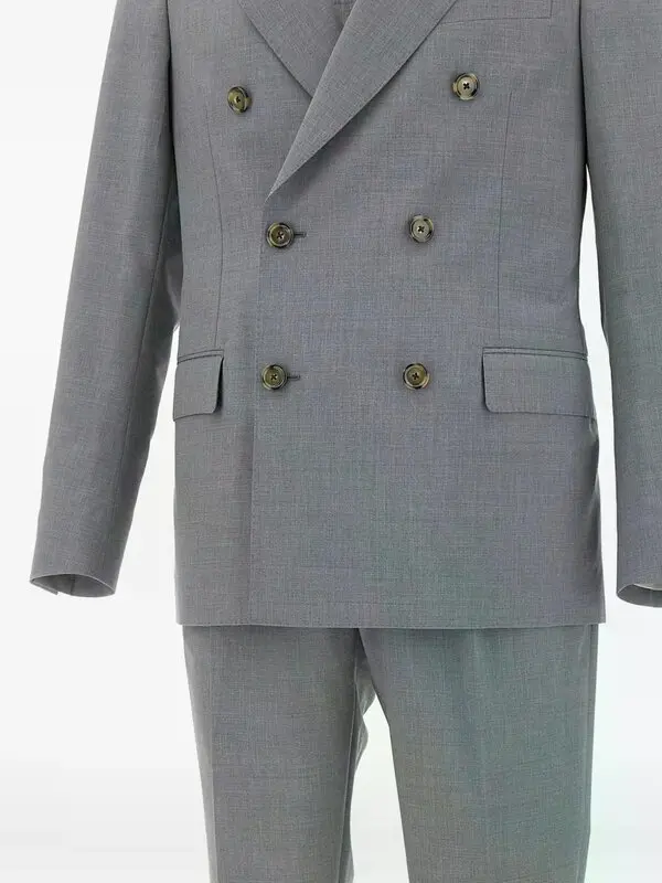 LARDINI Double-breasted Peak Lapel Suit - Grey