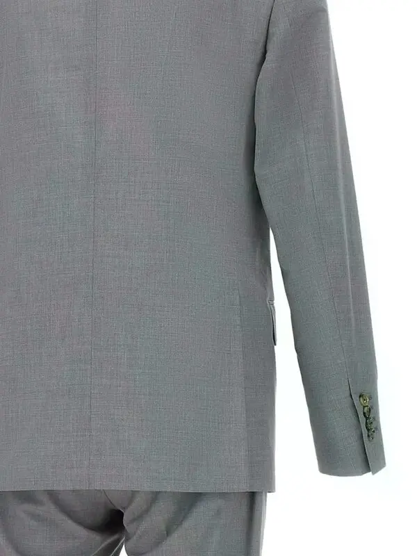 LARDINI Double-breasted Peak Lapel Suit - Grey