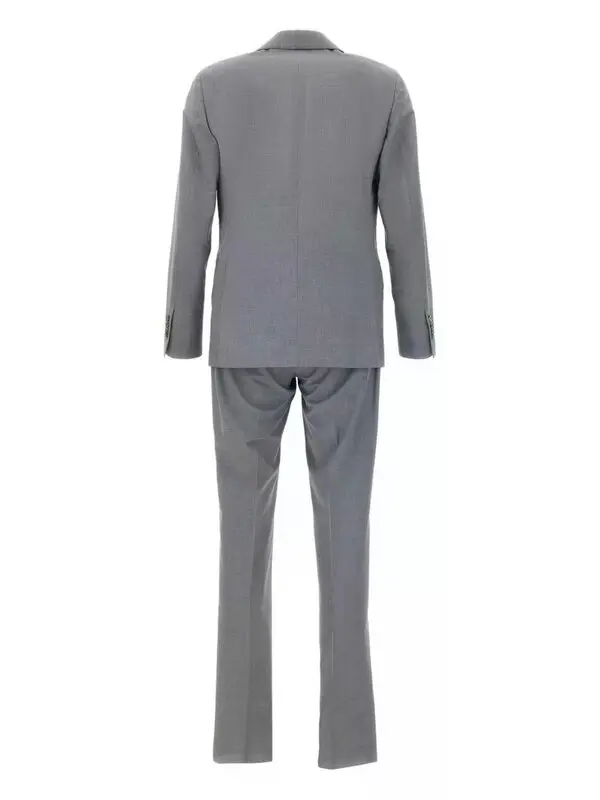 LARDINI Double-breasted Peak Lapel Suit - Grey