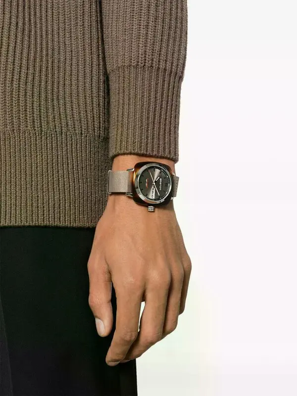 BRISTON Clubmaster Hms Date 42mm Stainless Steel Watch With Tortoiseshell-effect Case