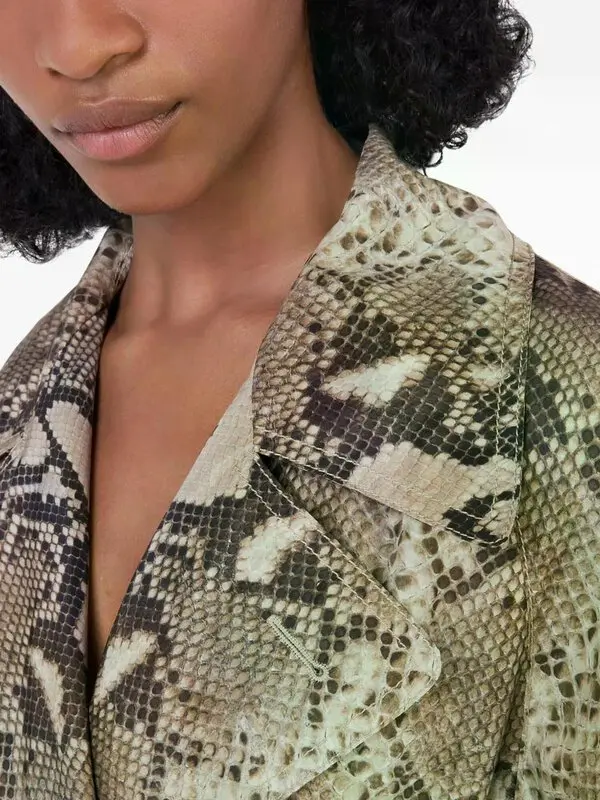 Stella McCartney Python-print Belted Trench Coat