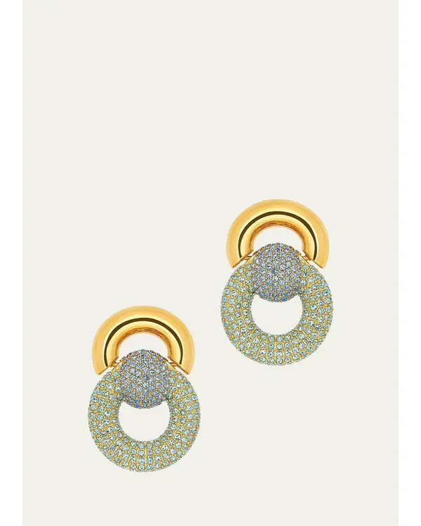Oscar De La Renta Rhinestone Drop Earrings