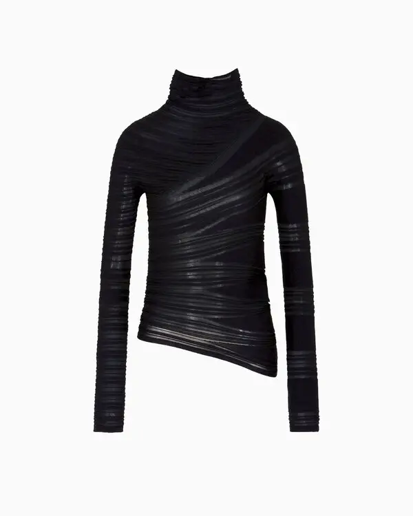 Giorgio Armani Viscose And Virgin Wool Mock-neck Jumper