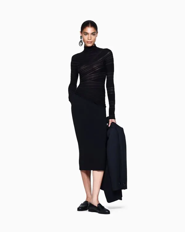 Giorgio Armani Viscose And Virgin Wool Mock-neck Jumper
