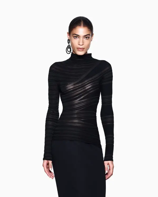 Giorgio Armani Viscose And Virgin Wool Mock-neck Jumper