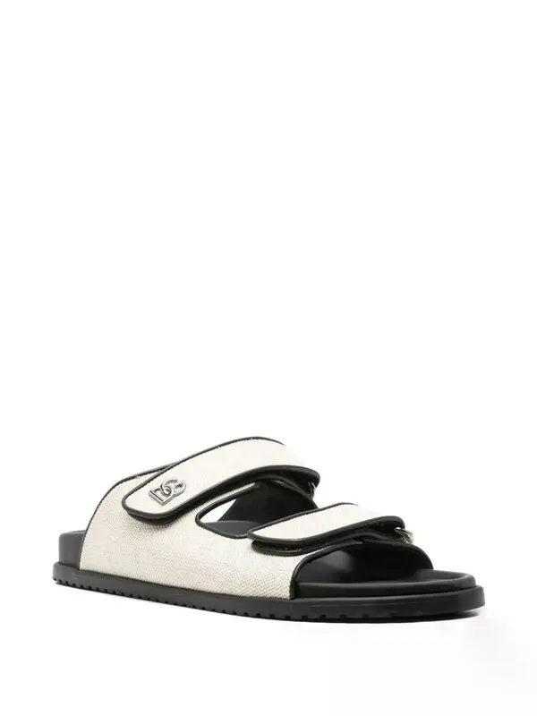 Dolce & Gabbana Double-strap Canvas Slides