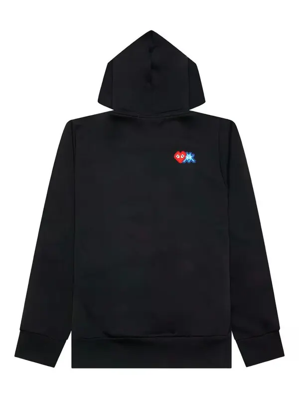 Play Comme Des Garcon Zip-up Hoodie - Black