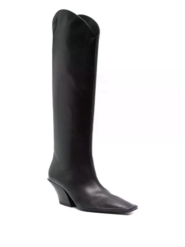 MUGLER 80mm Pointed-toe Calf Leather Boots