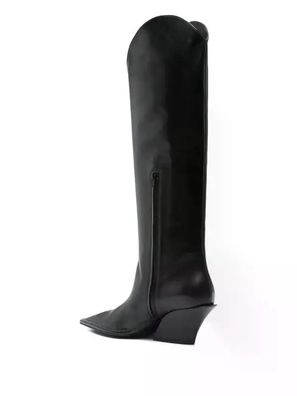 MUGLER 80mm Pointed-toe Calf Leather Boots