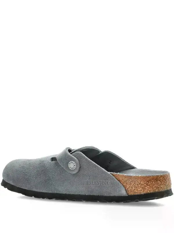 BIRKENSTOCK Buckle Suede Mules - Grey