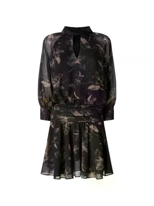 Pinko Floral-print Mini Dress - Black