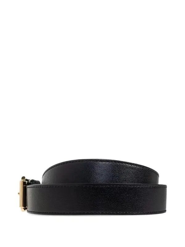 Givenchy Leather Belt With Gold-tone Buckle - Black