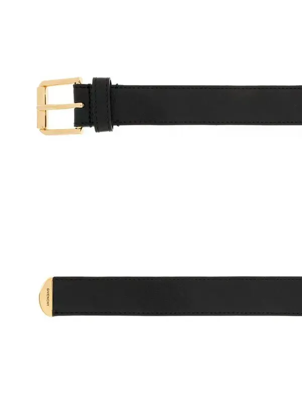 Givenchy Leather Belt With Gold-tone Buckle - Black