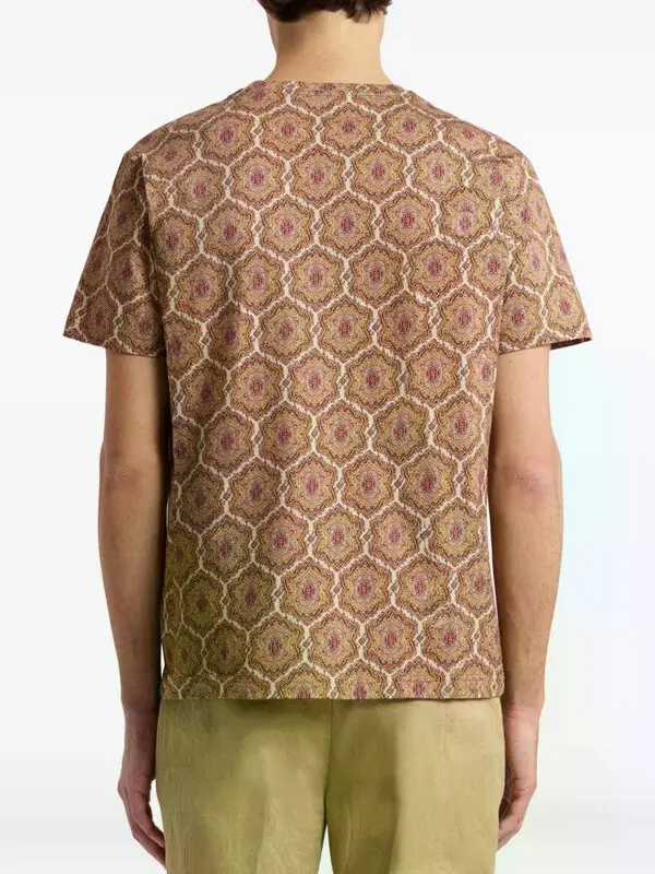 Etro Paisley-print Cotton T-shirt - Brown